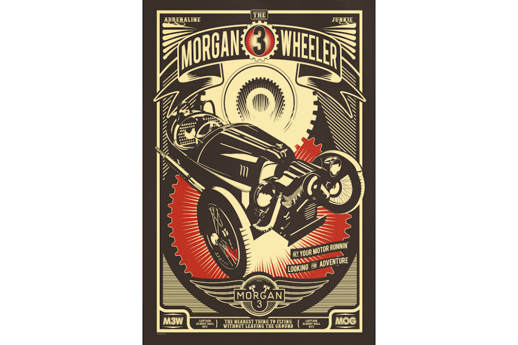 3 Wheeler Black & Red | Metal Sign | Morgan Motor Company Shop